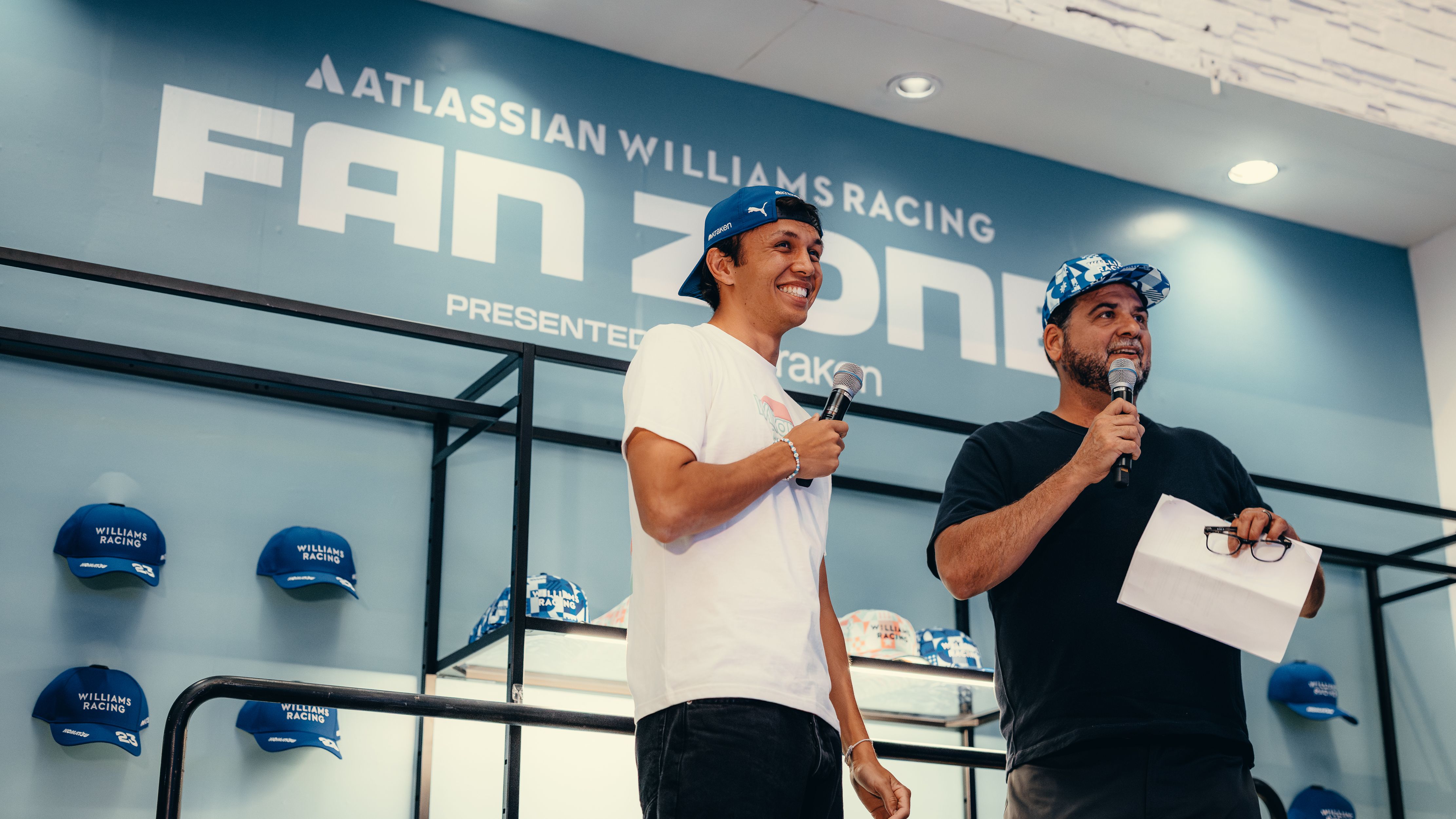 WATCH: Jenson Button stops by our Miami Fan Zone | Atlassian Williams ...