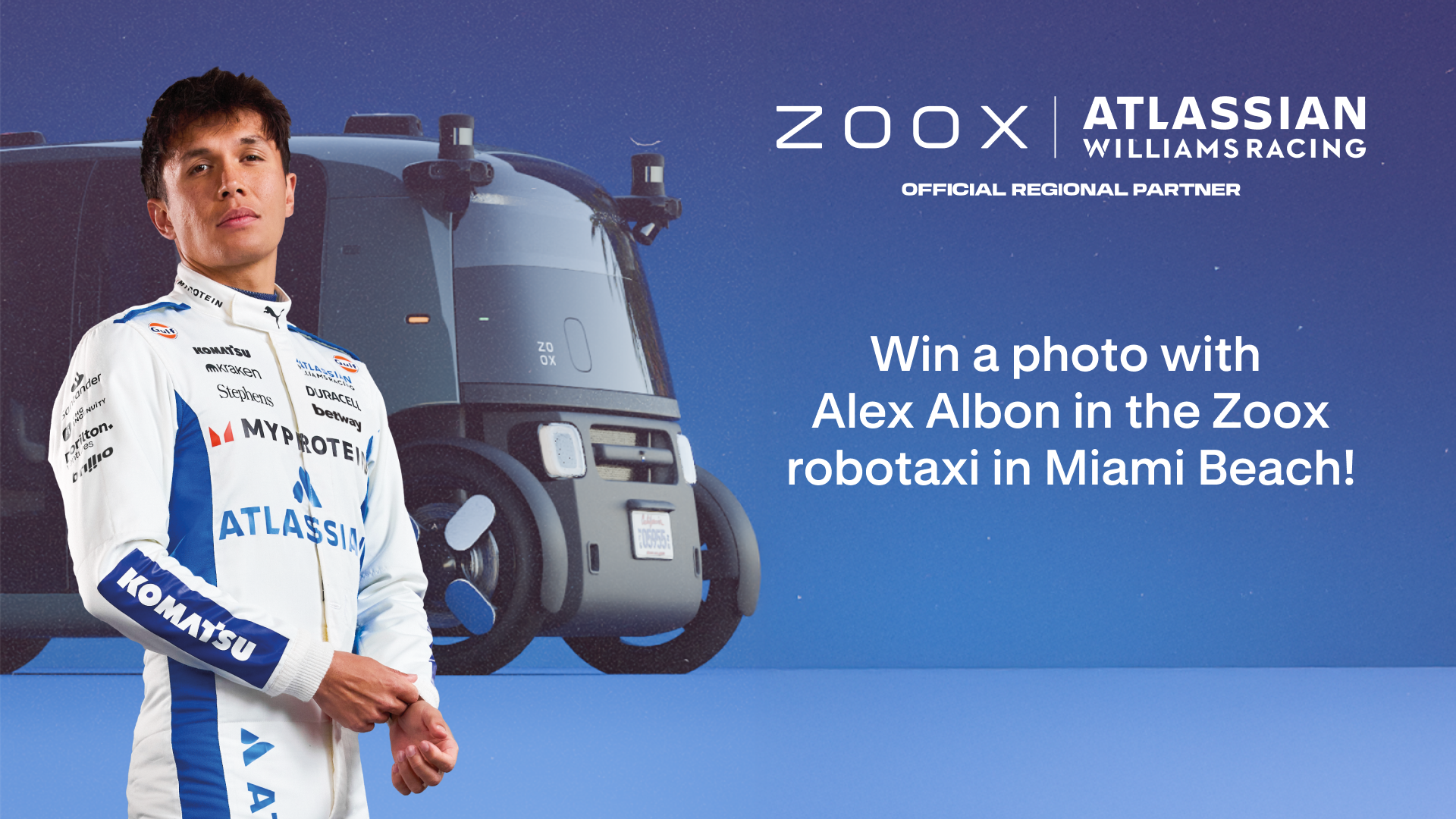 COMPETITION: Win a Photo with Alex Albon inside a Zoox Robotaxi in ...