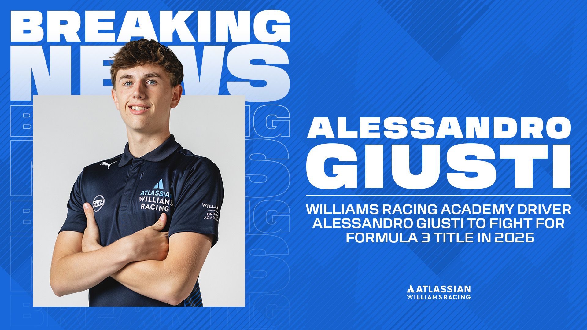 Williams Racing Academy Driver Alessandro Giusti to Fight for Formula 3 Title in 2026 ...